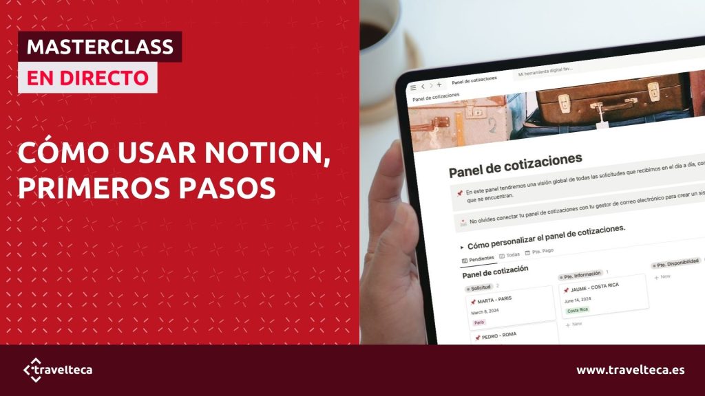 Masterclass Cómo usar Notion, primeros pasos - Travelteca